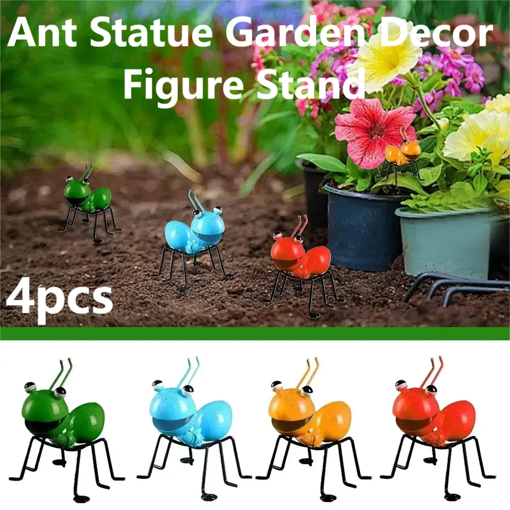 4pcs Iron Art Ant Statue Garden Office Desk Yard Lawn Decoration Cute ...