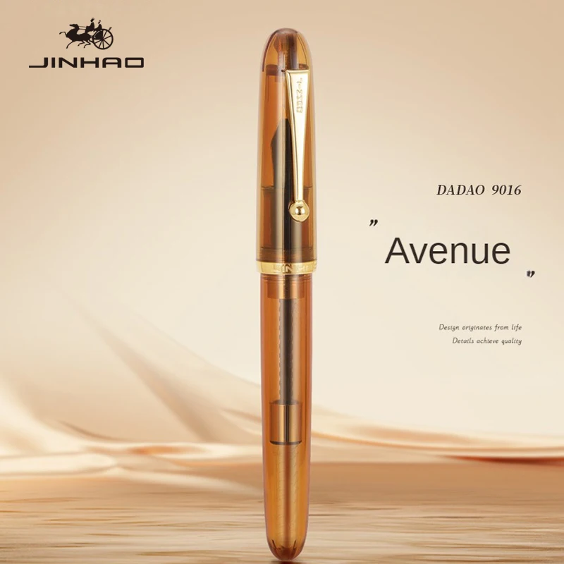 JINHAO-9016-Dadao-penna-stilografica-EF-F-M-pennino-acrilico-trasparente-Spin-Pen-forniture ...