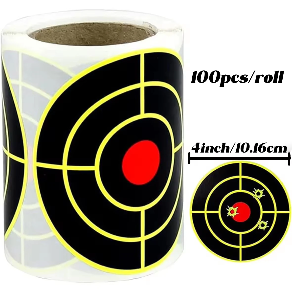 100 Pcs 4 Inch Fluorescent Yellow Impact Paper Targets Self Adhesive ...