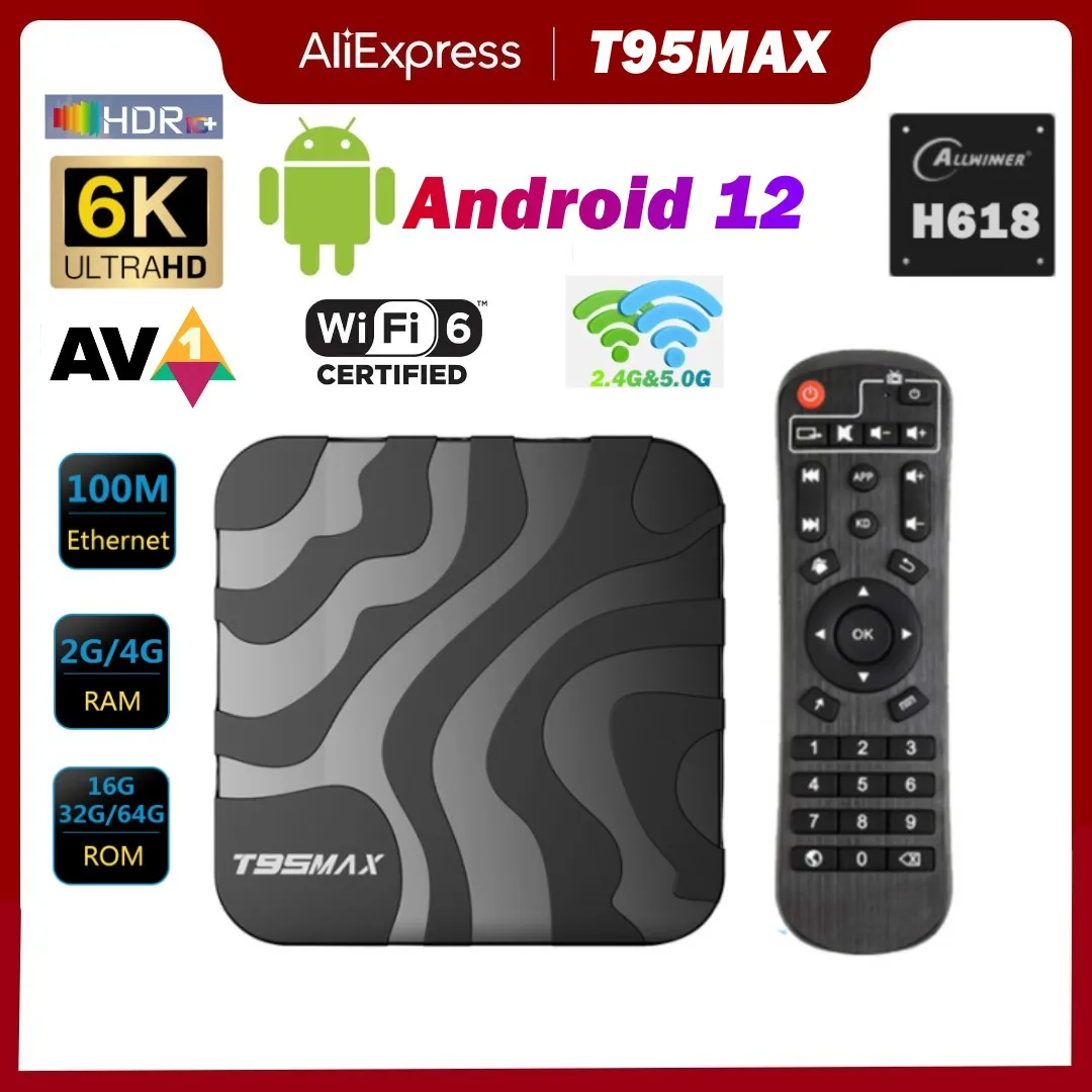 New-T95-MAX-TV-BOX-Android-12-Smart-Android-TVBOX-4G-64GB-Allwinner ...