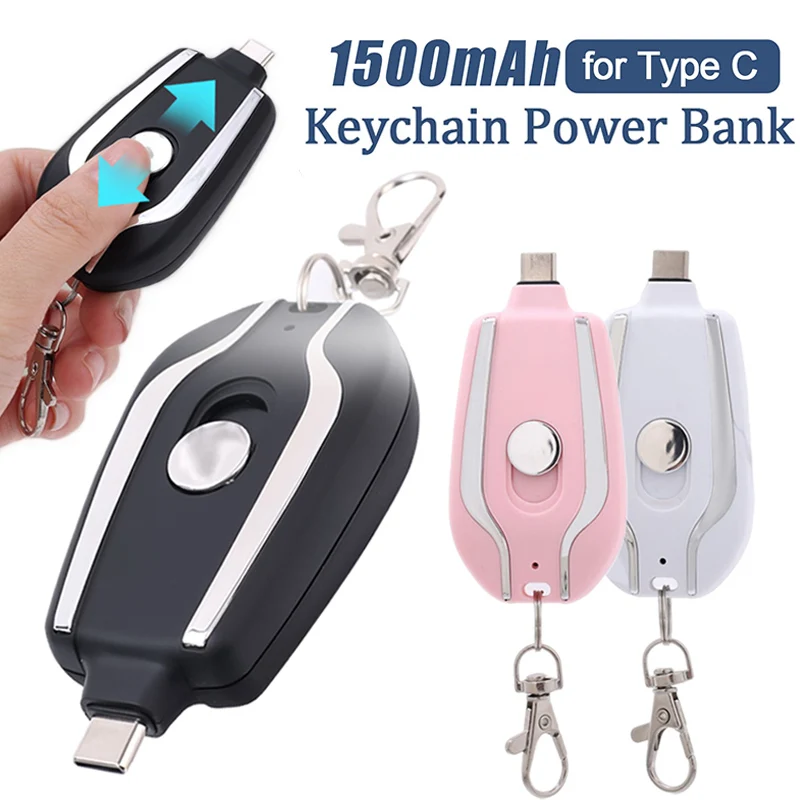 1500mAh-Portable-Keychain-Power-Bank-Fast-Charging-for-Type-C-Phone ...