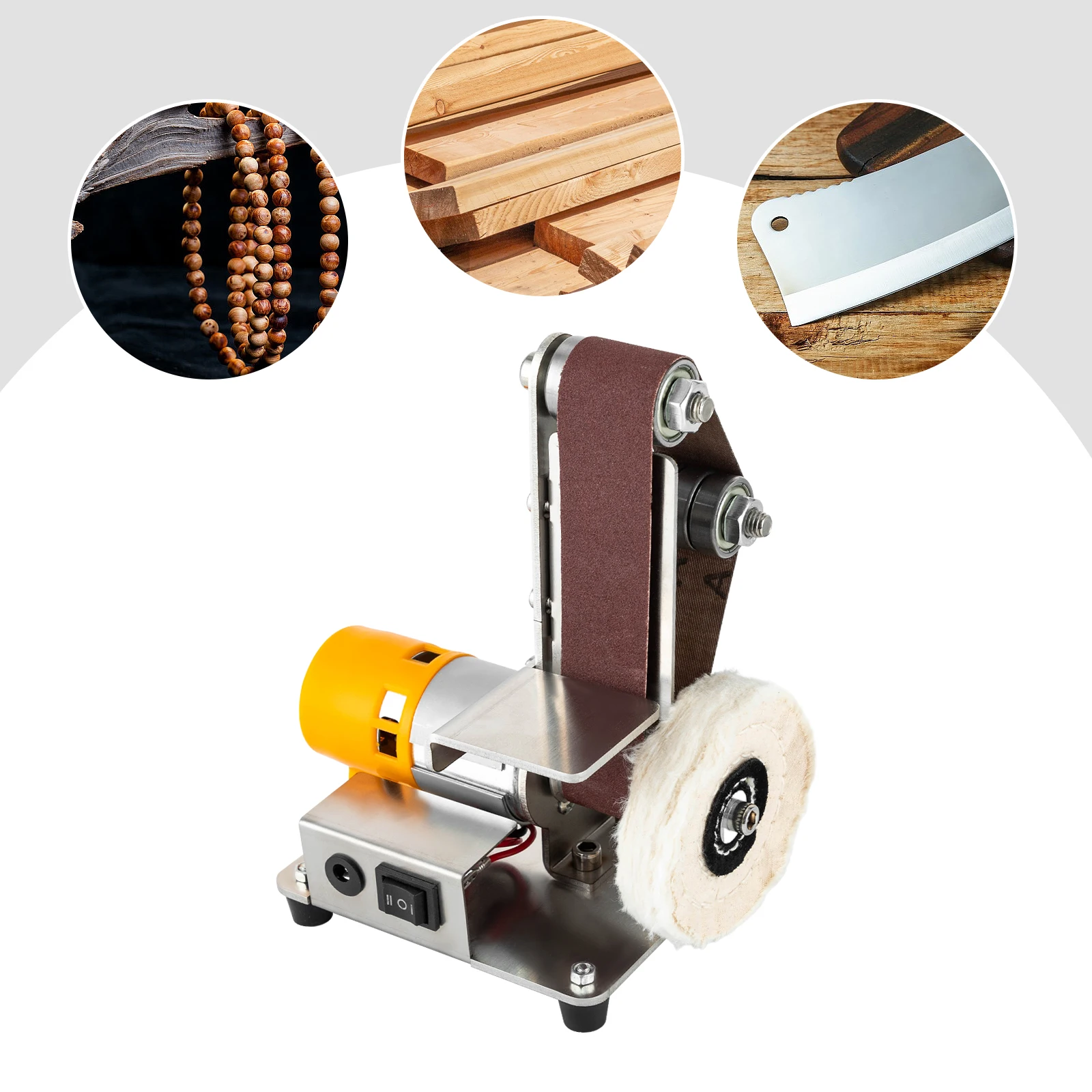 Electric Mini Belt Sander With 20 Belts Stainless Steel Polisher 0094
