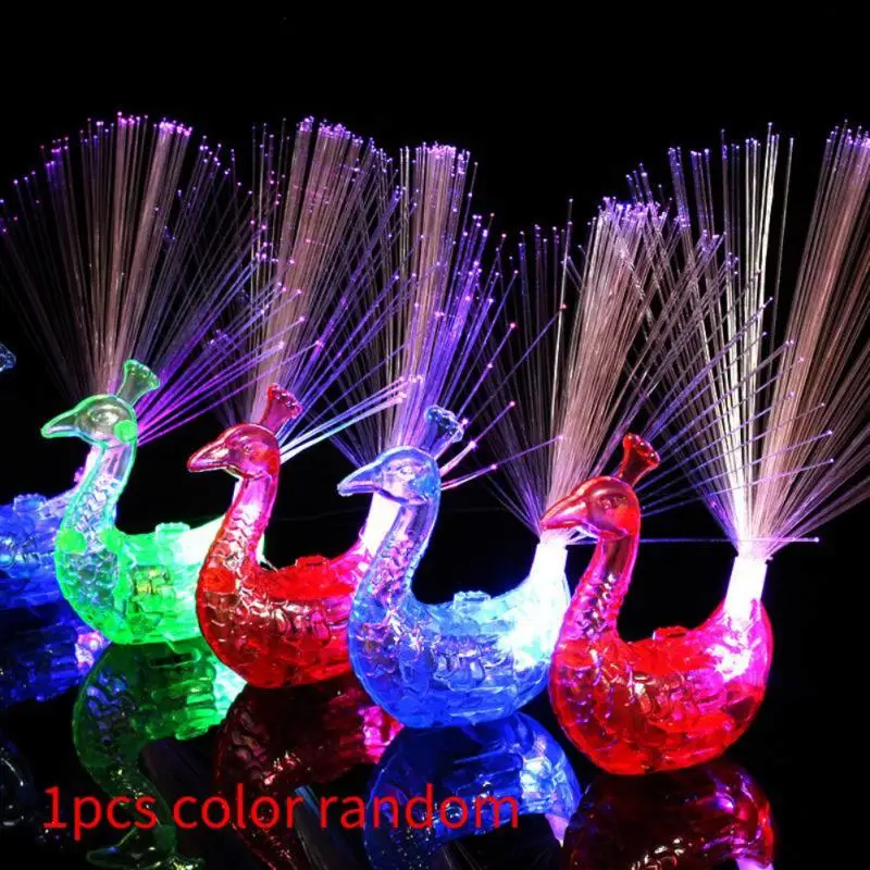 1pc-Random-Colorful-Luminous-Peacock-Finger-Toy-Kids-LED-Light-Up ...