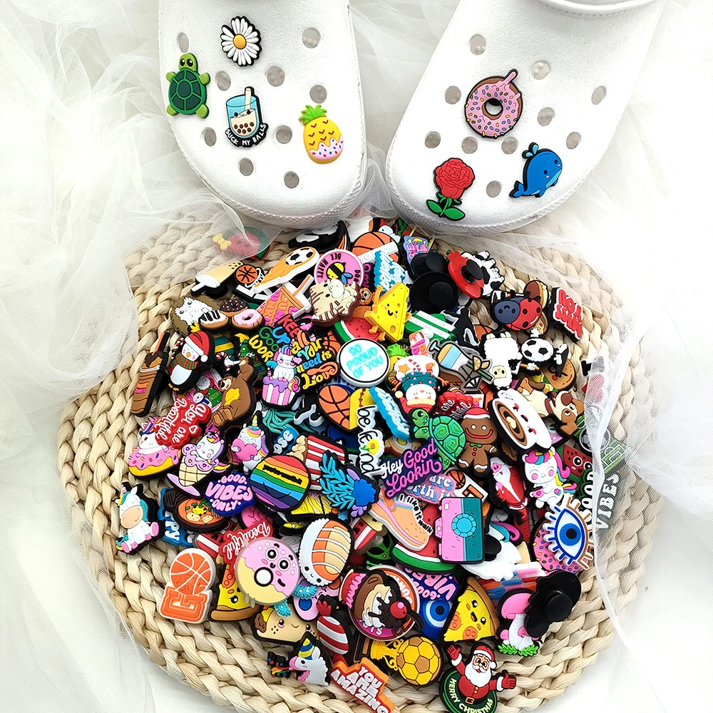 10-500PCS Shoe Charms for Croc Charms PVC Cute Cartoon animal Shoe ...