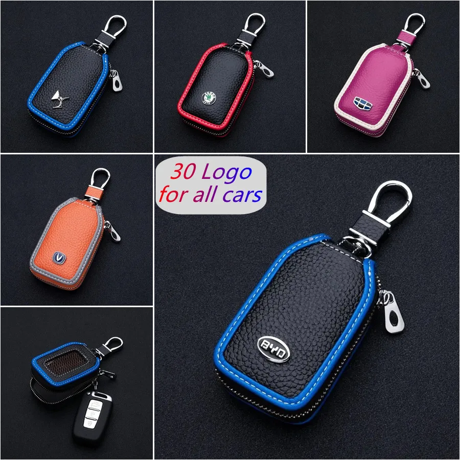High-end-Leather-Car-Key-Wallet-Car-Key-Case-Fit-For-Ford-Mazda-Nissan ...