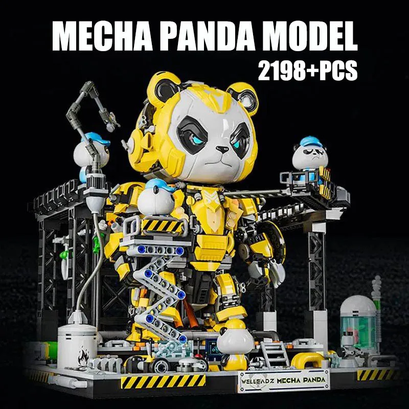 City-Technical-MOC-2198pcs-Mech-Panda-Model-Building-Blocks-DIY-Mecha-Robot-Bricks-Mechanical ...