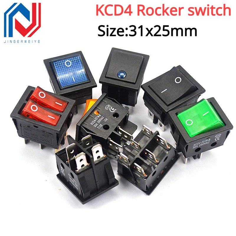 1-Pcs-KCD4-Rocker-switch-ship-type-switch-rocker-power-button-4-6PIN ...