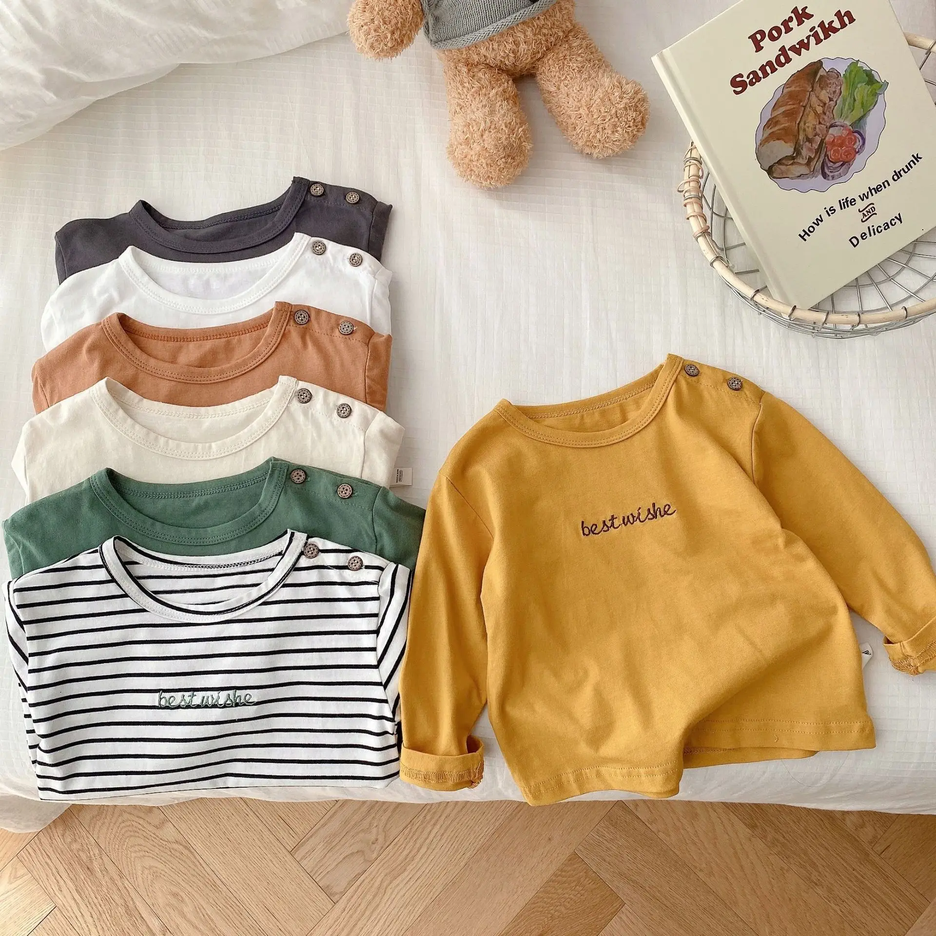 Korean-Spring-Autumn-Children-Boys-Girls-T-shirt-Cotton-Letter-Casual ...