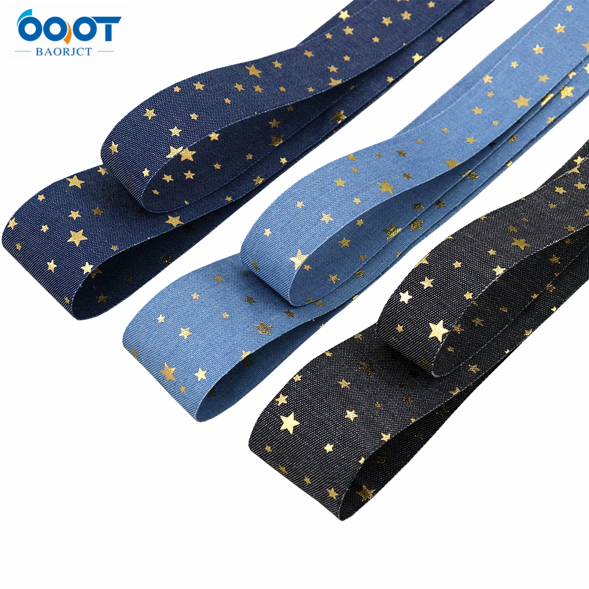 Solid-Color-Double-Sided-Denim-Printed-Star-Ribbons-25MM-2Yards-23629-1 ...