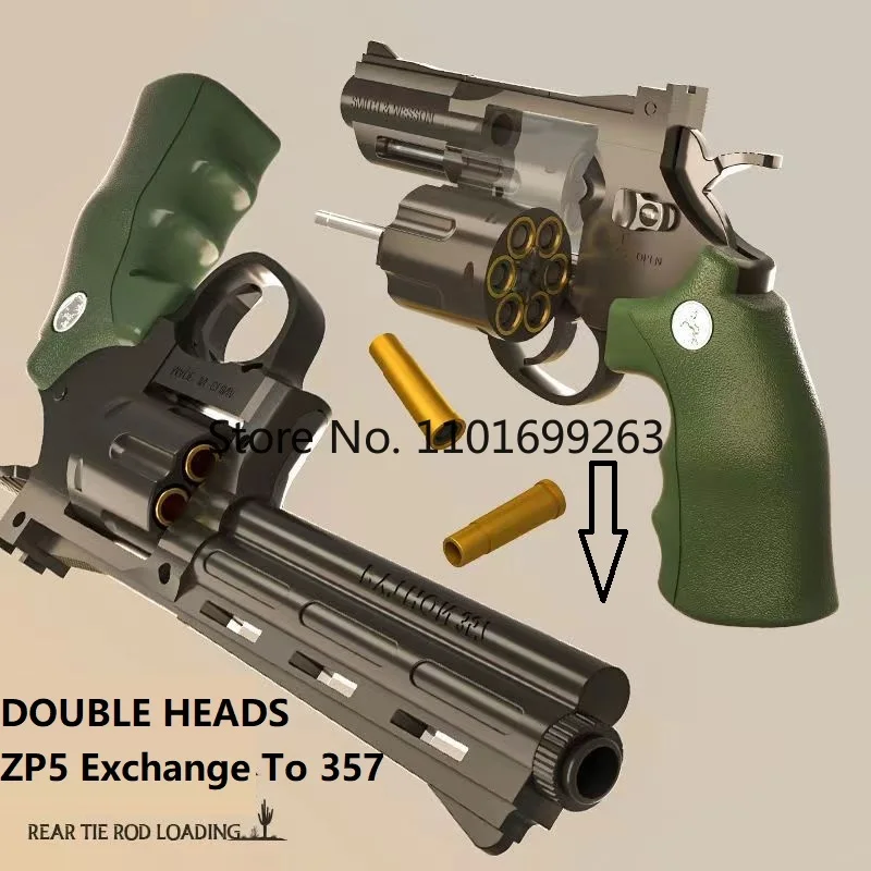 Double Heads ZP5 357 Soft Bullet Revolver Pistol Launcher Toy Gun ...