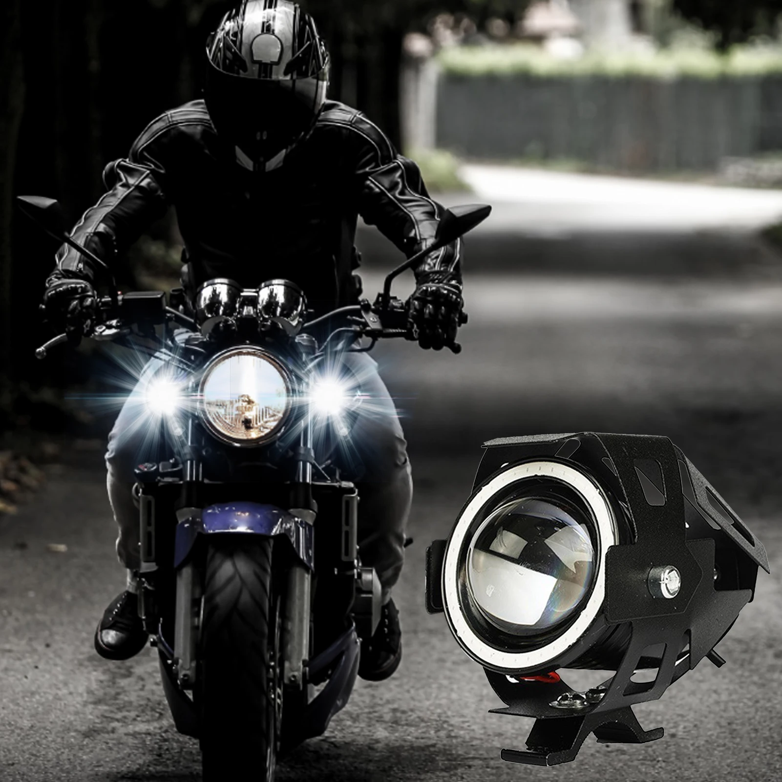 Led Motorcycle Headlight Strong Light External Waterproof Light Flash ...