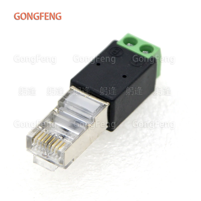 100PCS RJ45To 485 Terminal Network Connector RJ45 Male To 2 Position ...