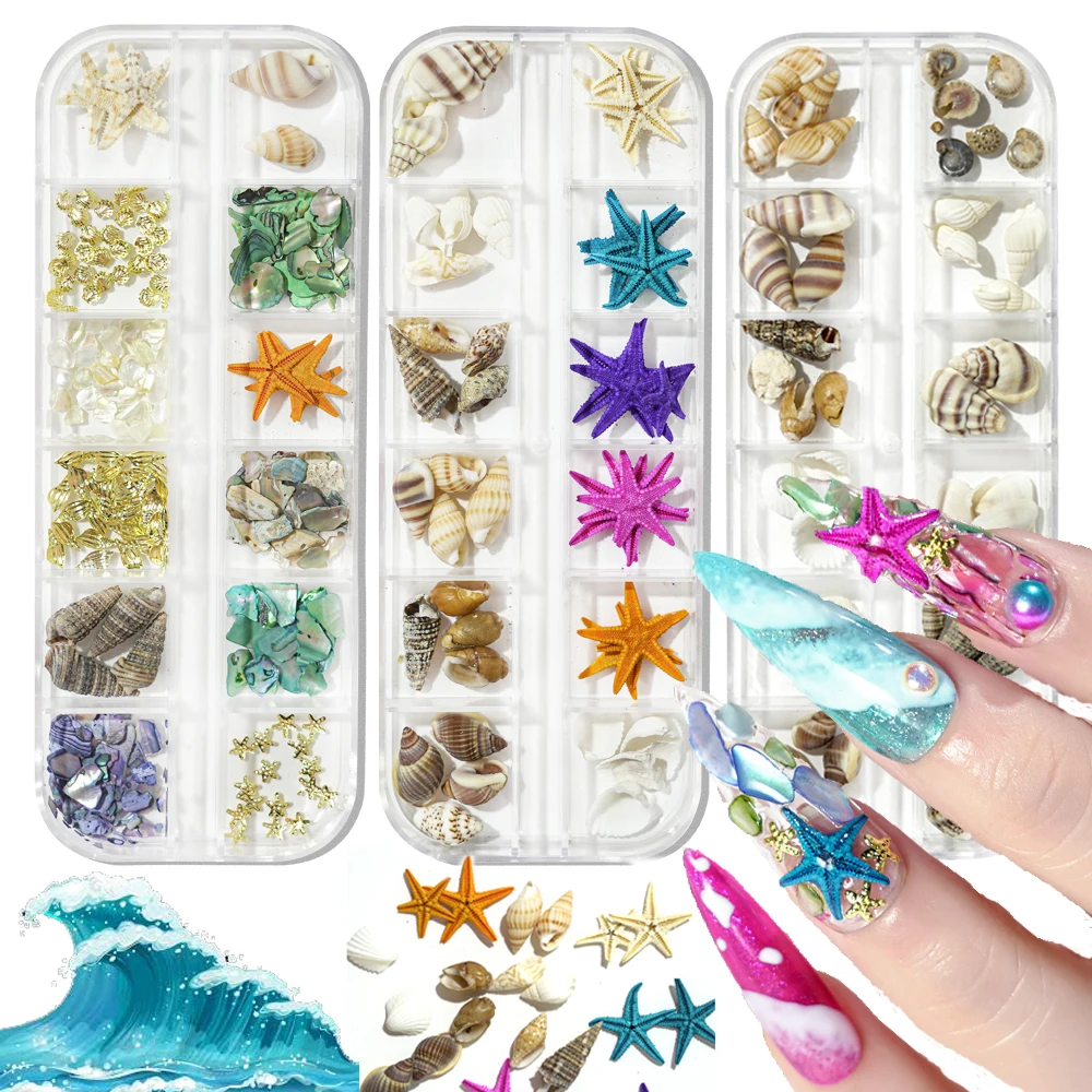 1Box-Shell-Conch-Starfish-Nail-Charms-Summer-Sea-Series-Design-Nail ...