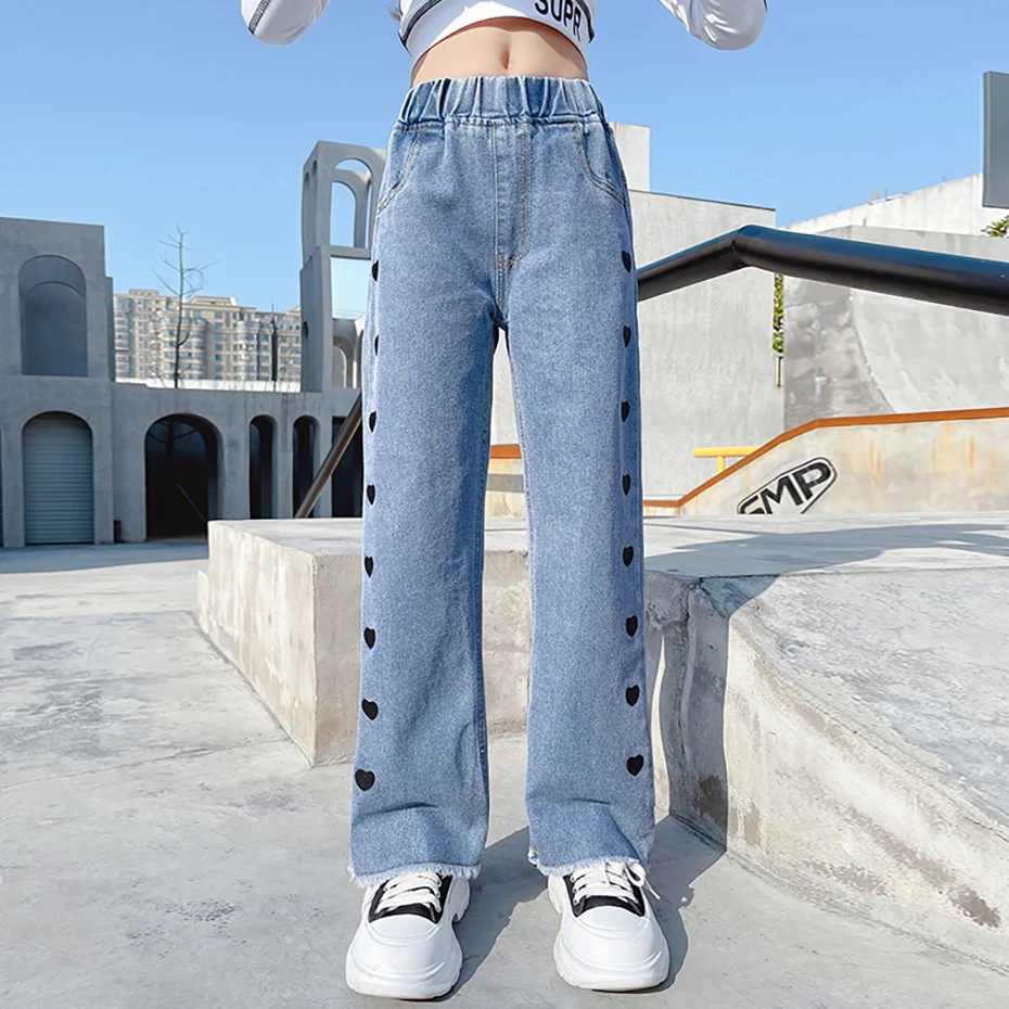Jeans-For-Girls-Heart-Pattern-Jeans-Girls-Spring-Autumn-Jeans-Kid ...
