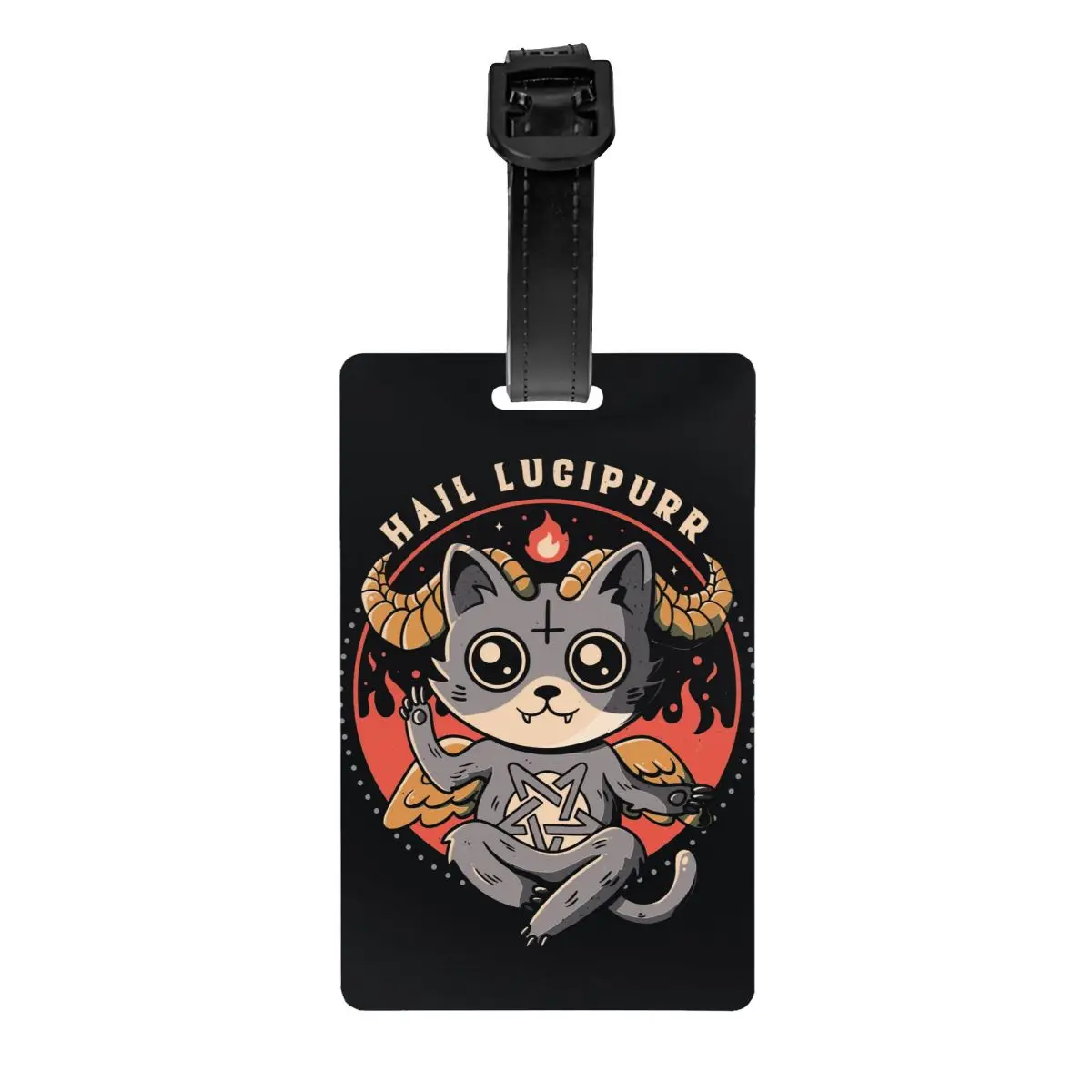Hail Lucipurr Luggage Tag Suitcase PVC Travel Accessories Cats Demon ...