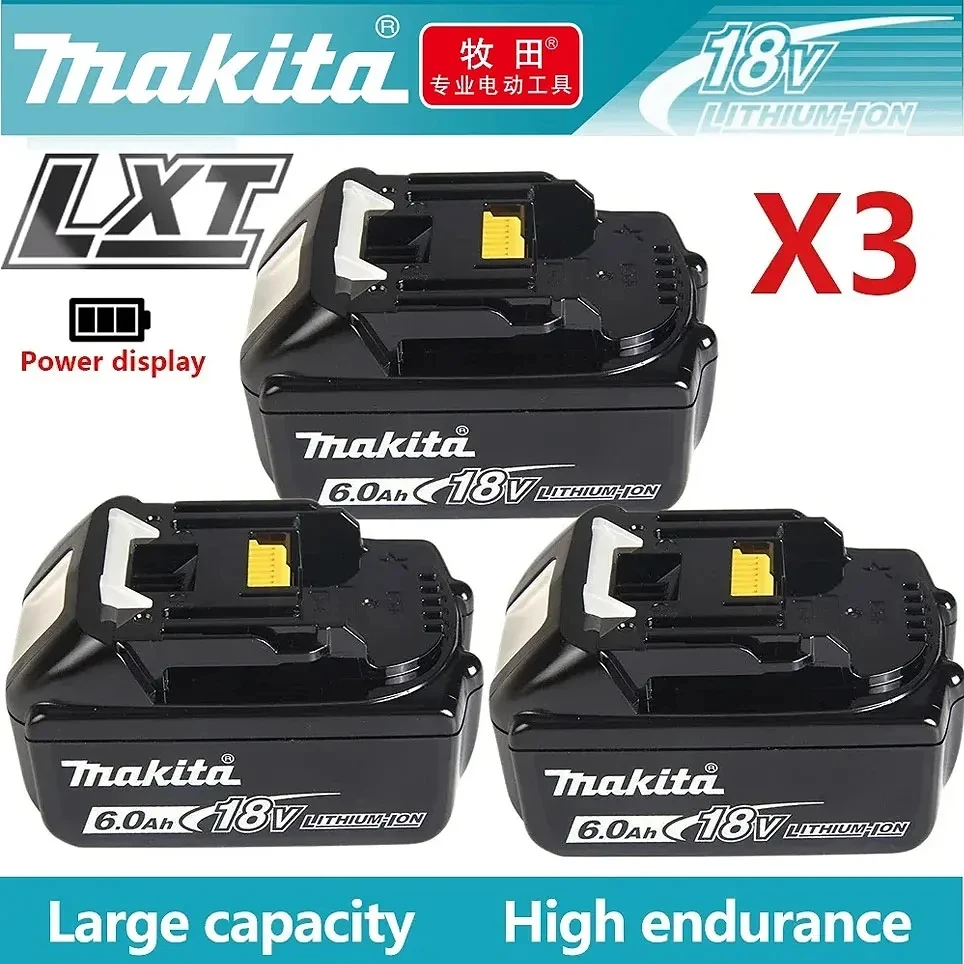 Genuine-Makita-18V-Battery-6Ah-Rechargeable-Power-Tools-Battery-18V-makita-with-LED-Li-ion ...