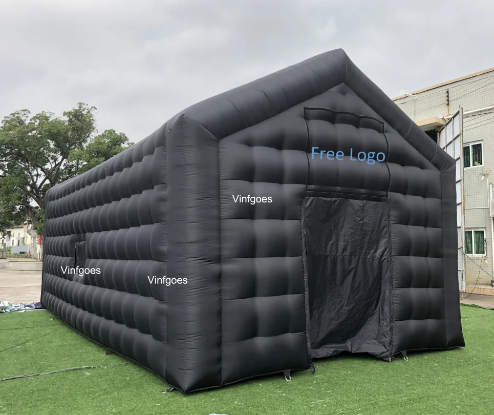 Large Black Inflatable Night Club Cube Wedding Tent Square Gazebo Event ...