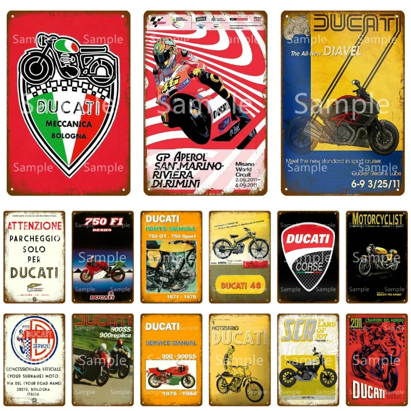 Ducati-Motor-Service-Custom-Metal-Sign-Shabby-Chic-Retro-Wall-Painting ...
