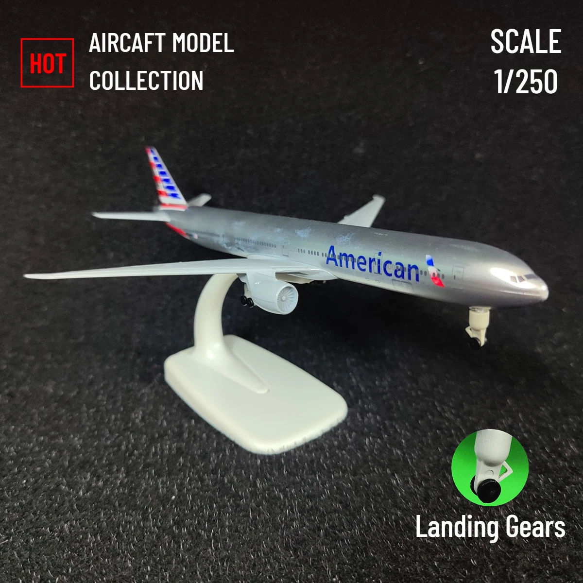 Scale-1-250-Aircraft-Model-Metal-Diecast-American-B777-Replica-Airplane ...