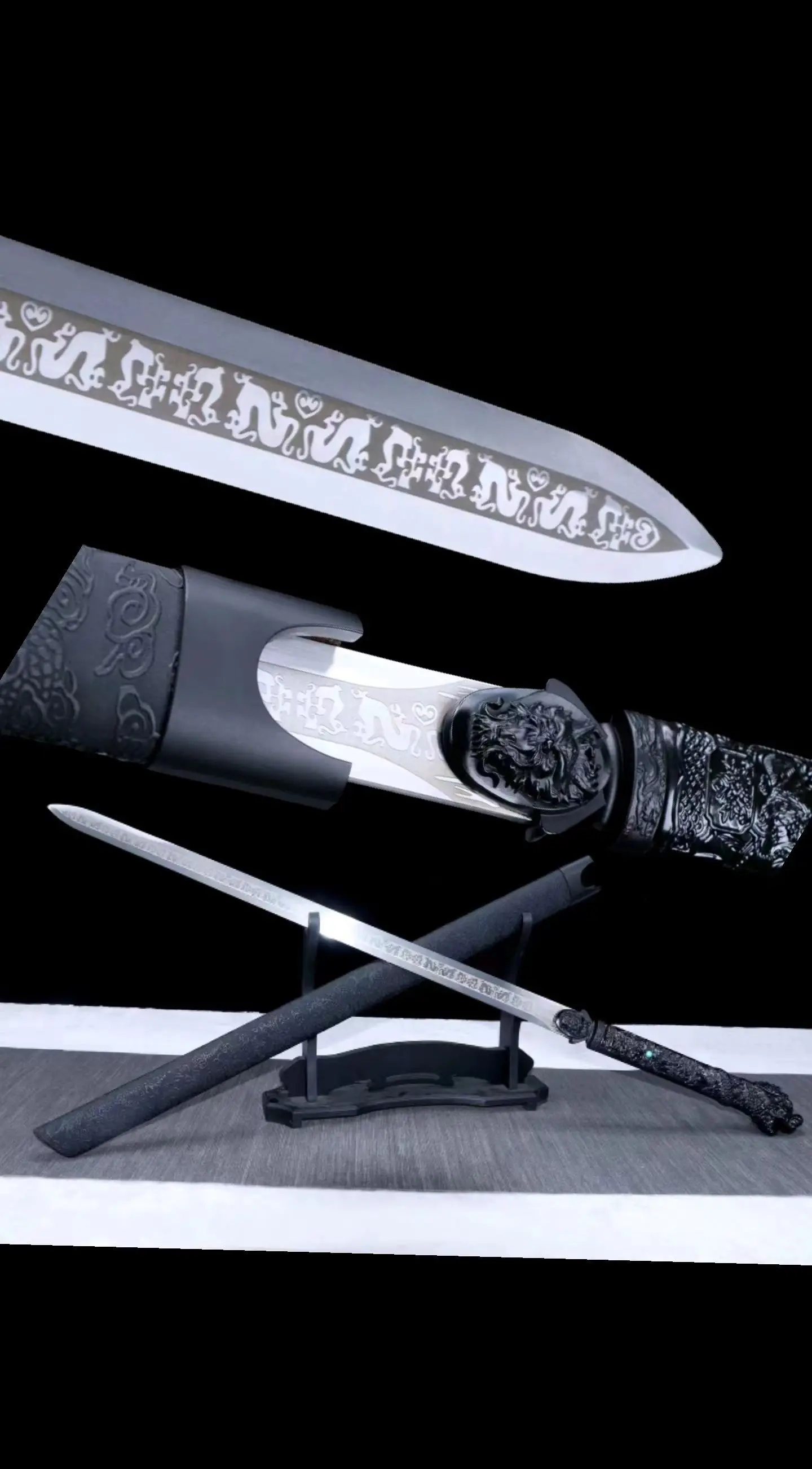 Handmade-Horizontal-Loong-Head-Sword-Real-Multi-Refined-Extreme ...