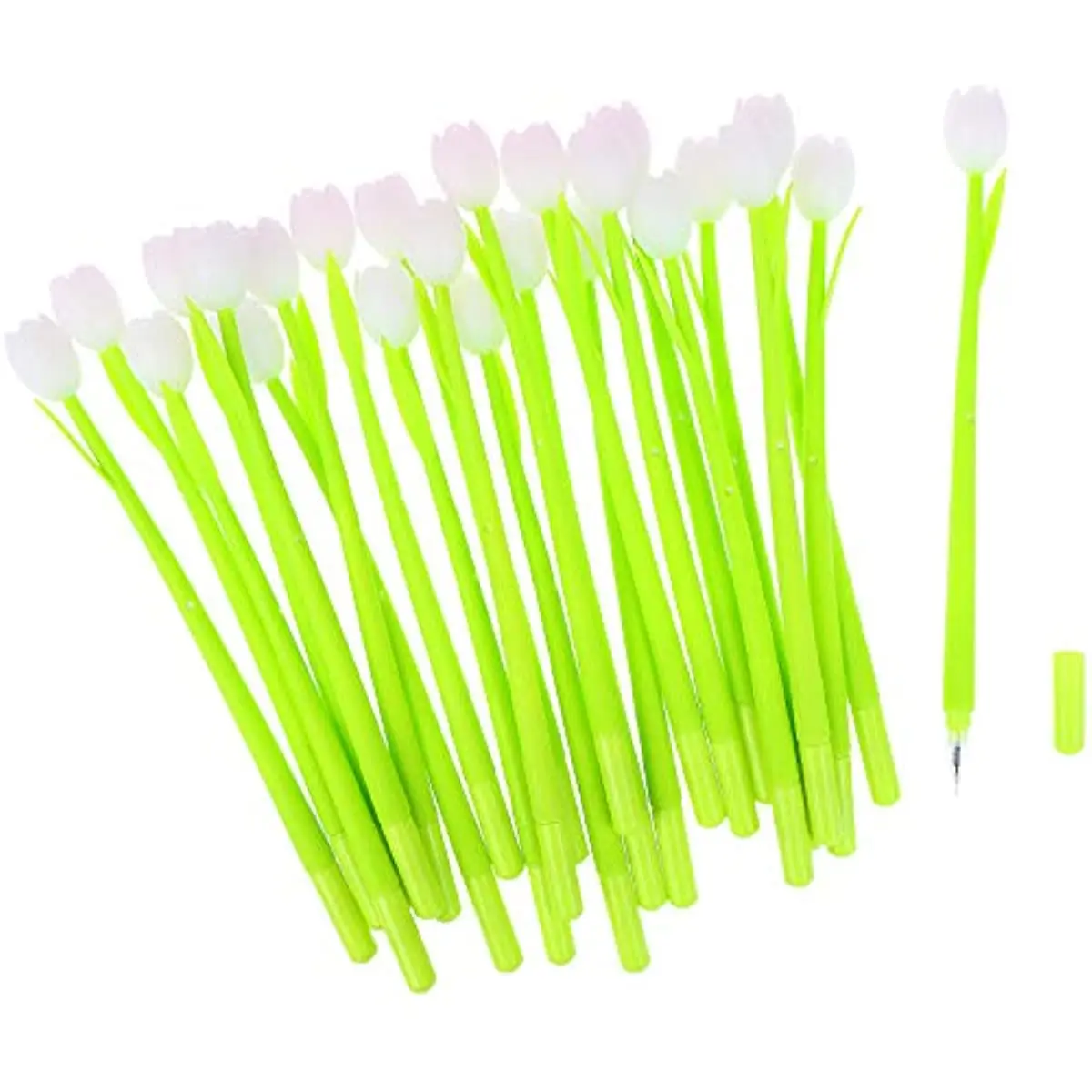 24 Pcs Color Changing Flower Tulip Gel Ink Pens 0.5 Mm Novelty Black ...