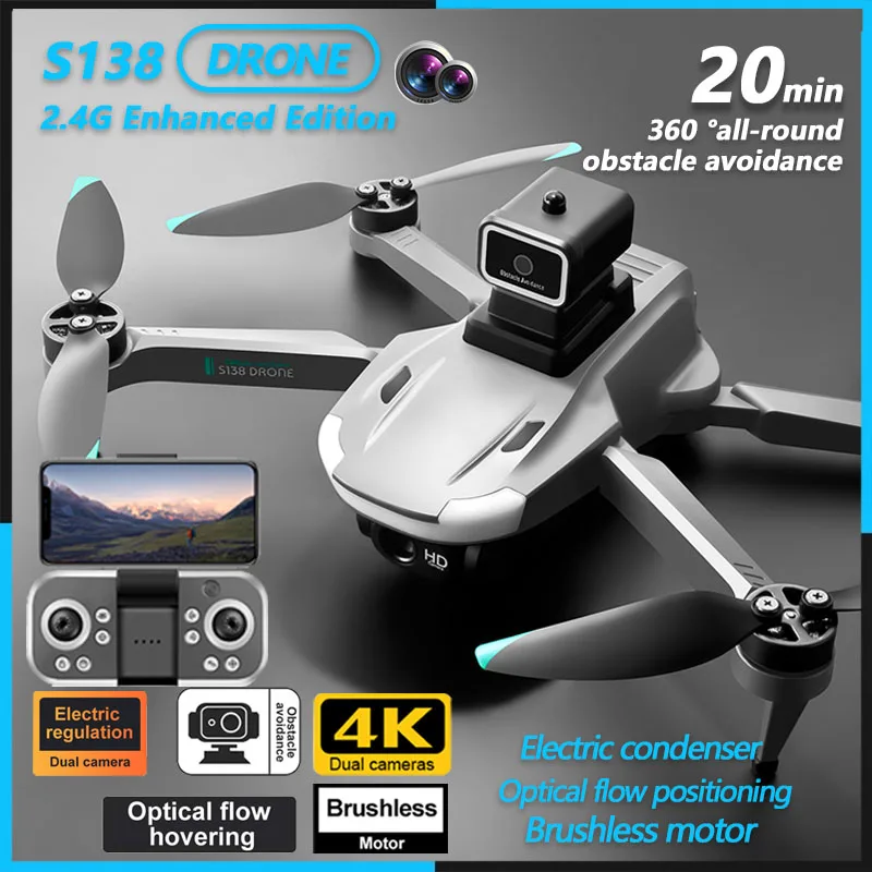 S138-4K-Dual-Camera-Drone-360-Intelligent-Obstacle-Avoidance-EIS ...
