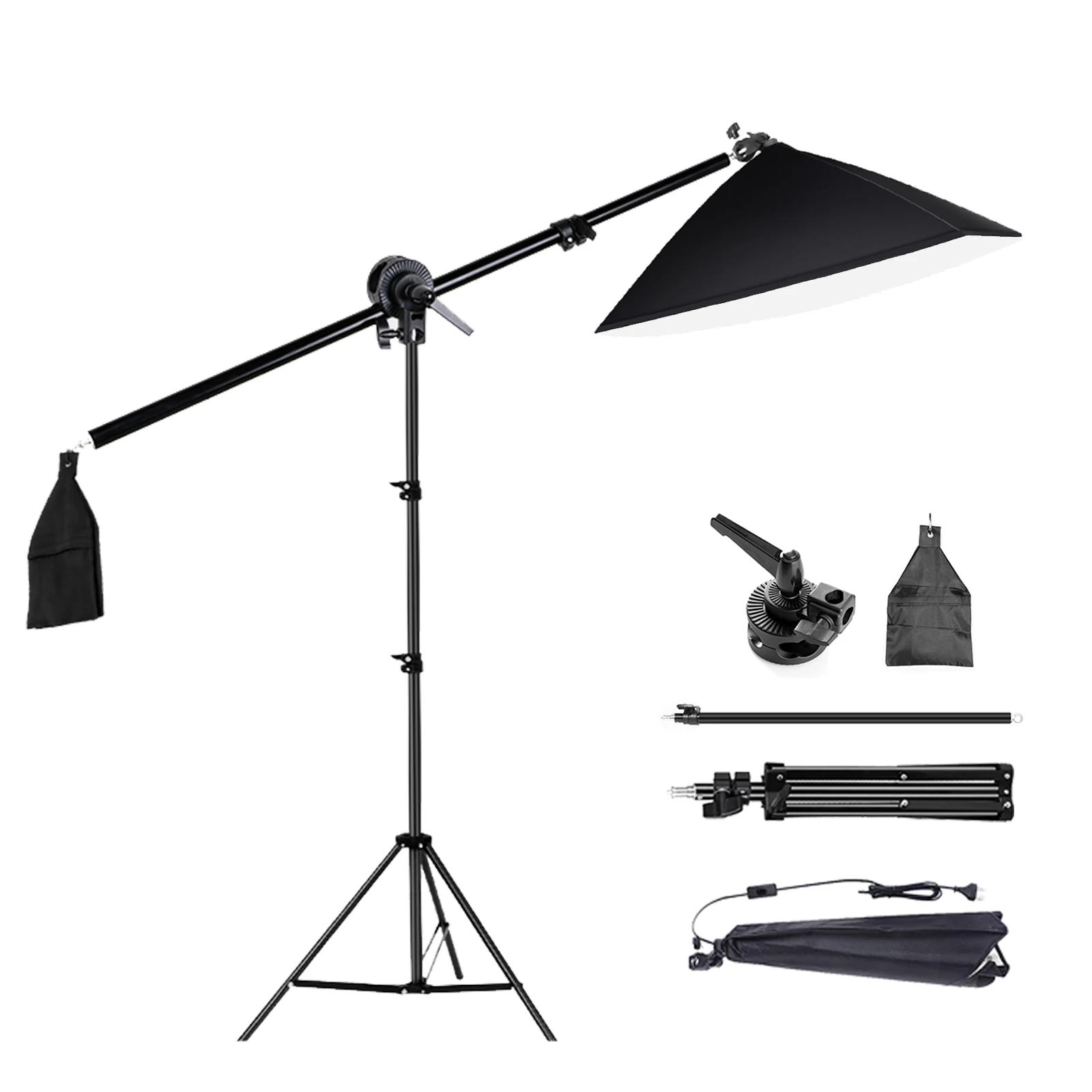 Dimmable-Overhead-Softbox-Led-Boom-Arm-Photography-Photo-Light-Stand ...
