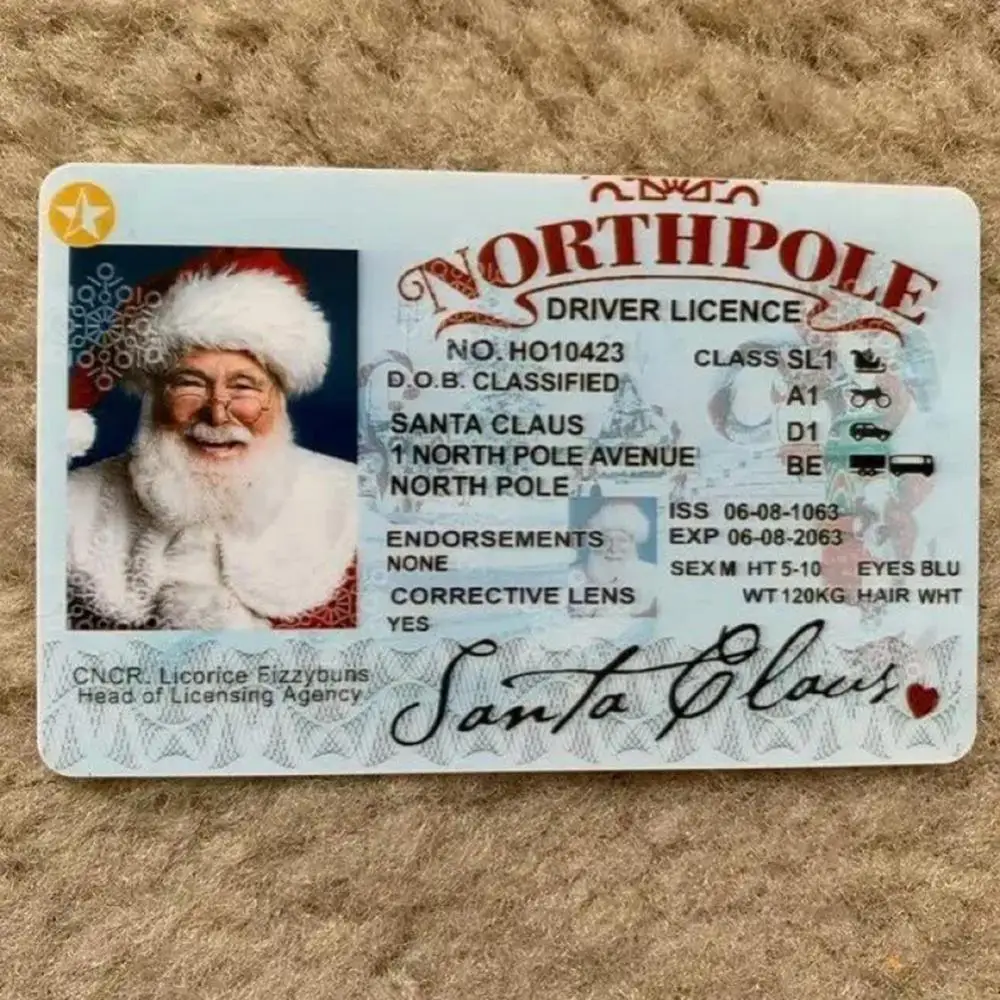 Card-Santa-Claus-Flying-Licence-Christmas-Eve-Driving-Licence-Christmas ...