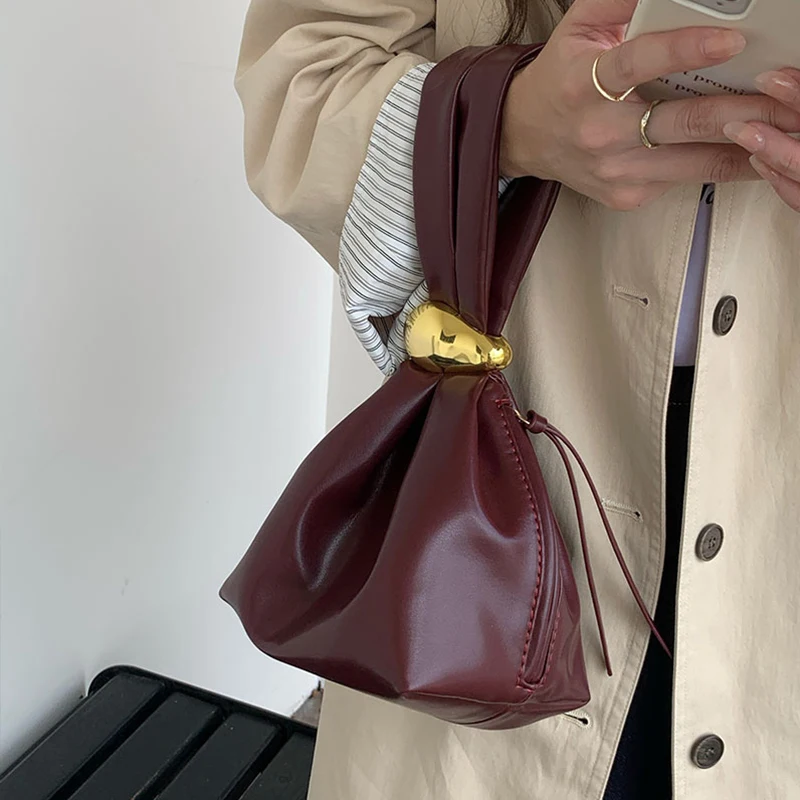 Fashion Designer Women's Small Handbag Soft Leather Pleated Ladies Mini ...