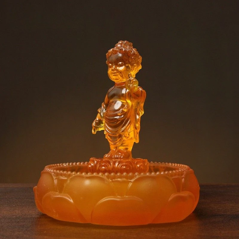 Water-glazed Prince Buddha Lotus Bathing Set, Home Offerings Ornaments ...
