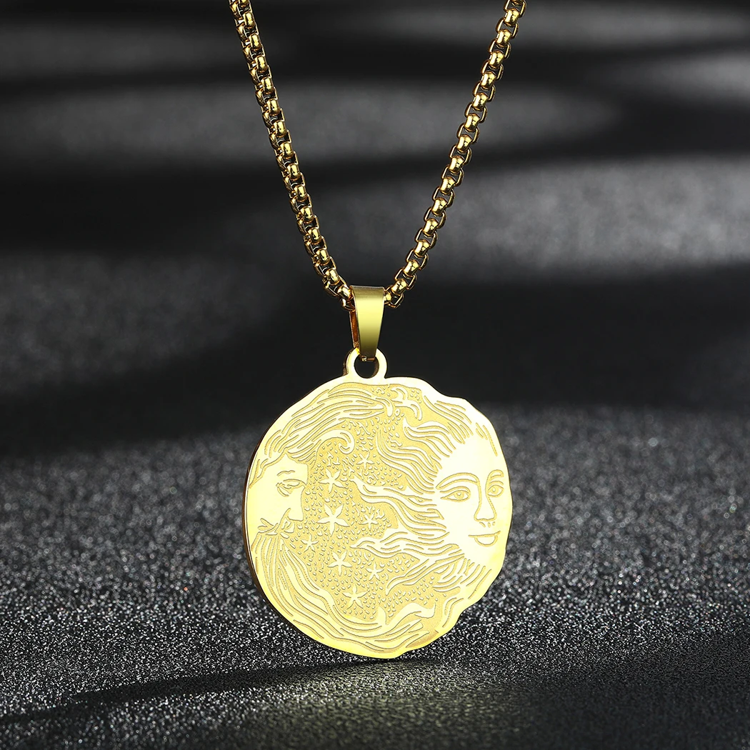 Sun And Moon Pendant For Men