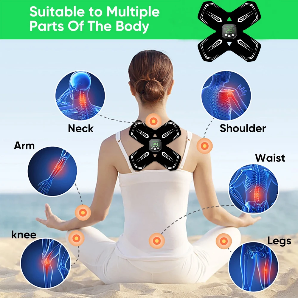Wireless TENS + EMS Muscle Stimulator - Rechargeable Deep Tissue ...