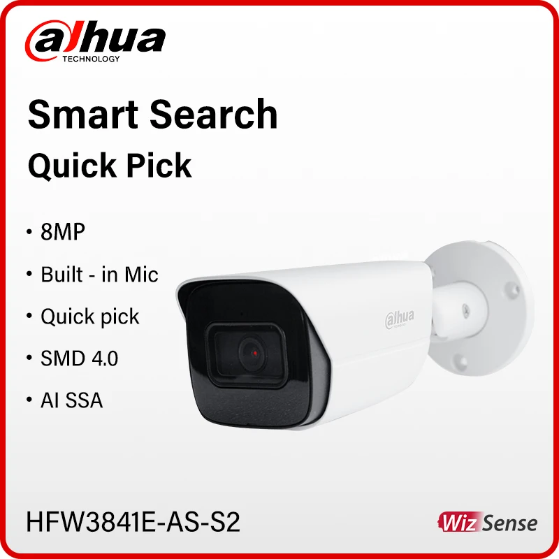 Dahua WizSense 8MP Network IP Camera Outdoor Smart Motion detection ...
