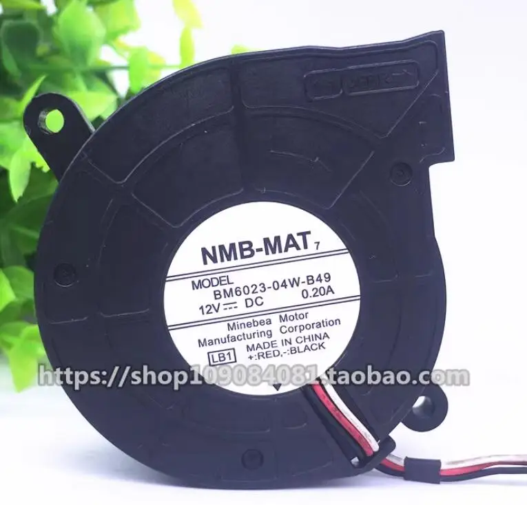 NMB BM6023-04W-B49 DC 12V 0.20A 60x60x23mm 3-Wire Server Cooling Fan ...