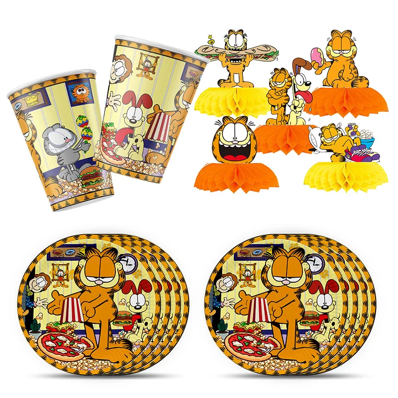 Cartoon-Cute-Garfield-Birthday-Party-Decorations-Set-Tableware-Paper ...