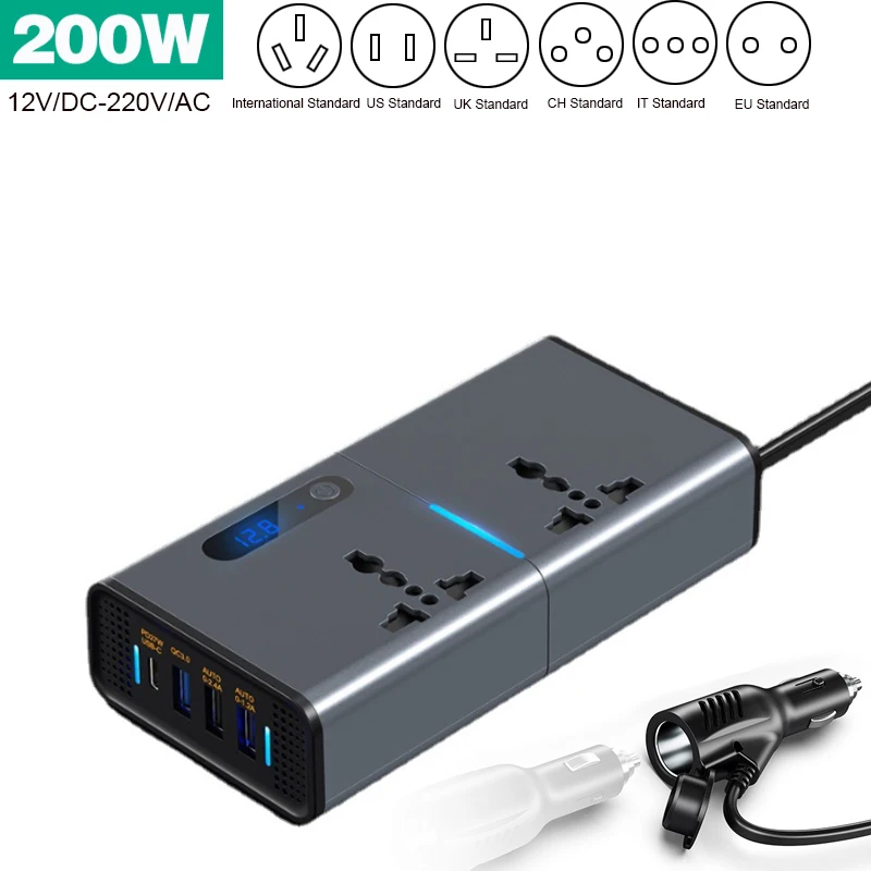 200W-Car-Inverter-DC-12V-24V-to-AC-220V-US-EU-UK-AU-Universal-Socket ...