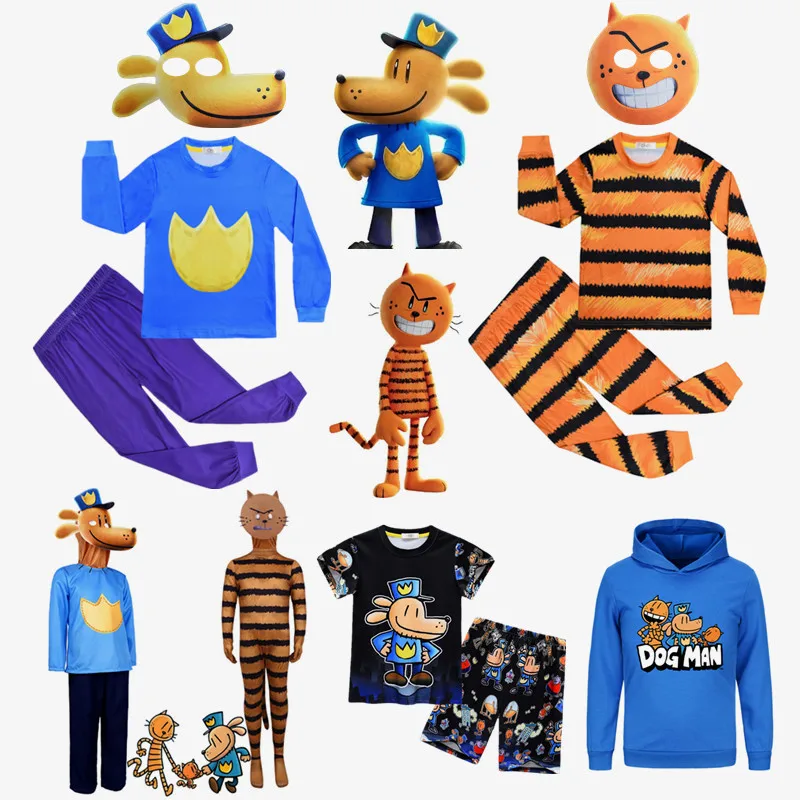 Boys Anime Dog Man Cosplay Costume Evil Petey Cat DogMan Outfits Set ...