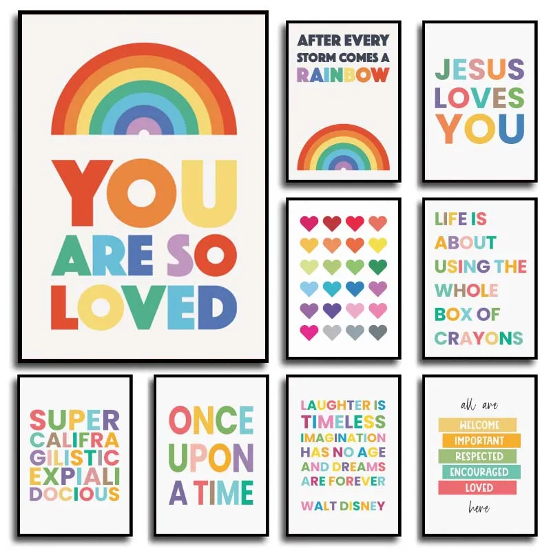 Inspirational Quote Canvas Painting Poster Colorful Wall Art ...