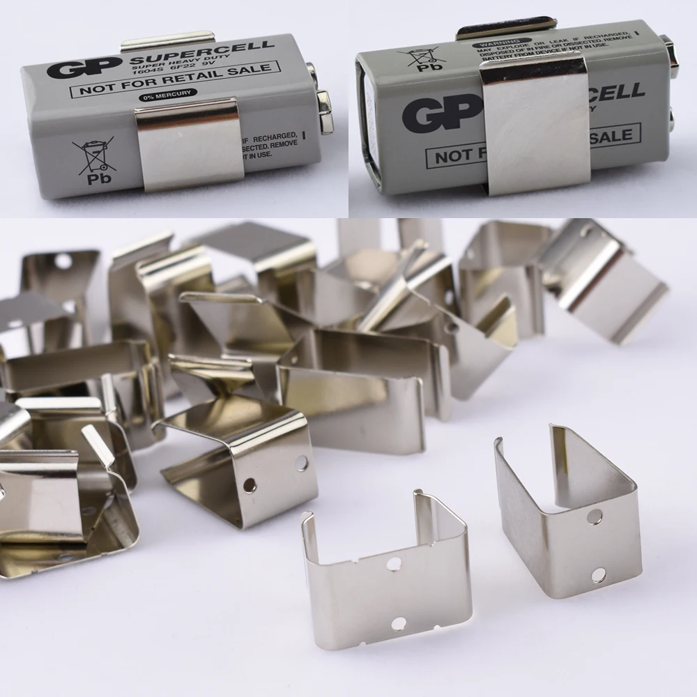 1 Piece Stainless Steel 9v Battery Clip Holder For Active Electric ...