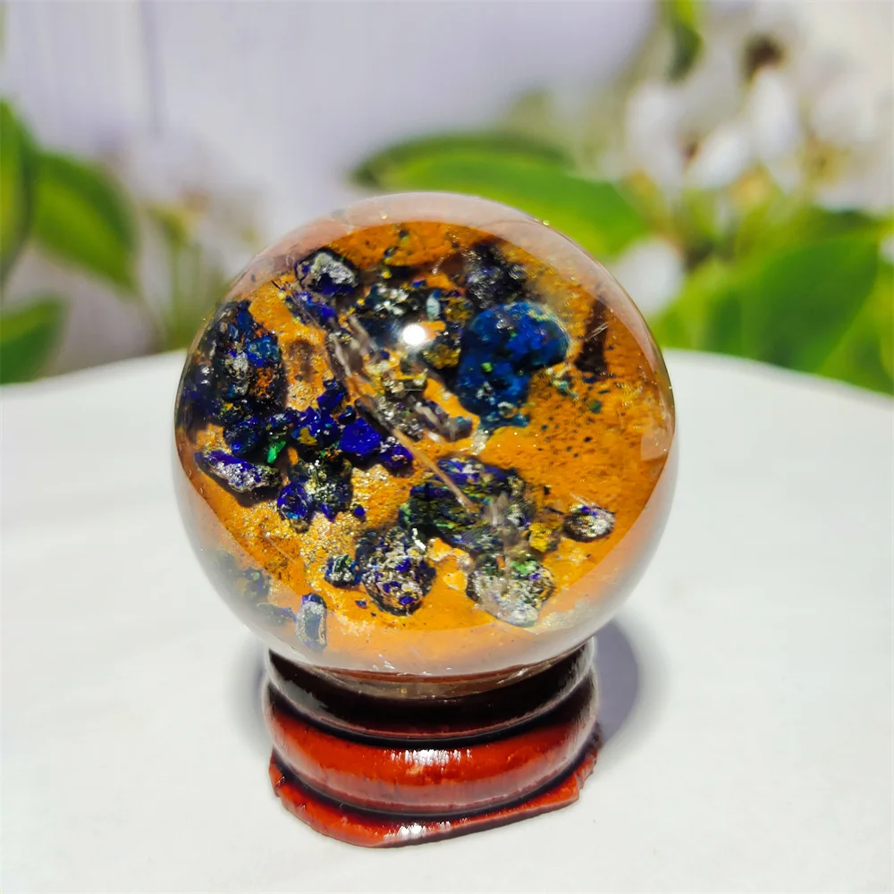 Natural-Azurite-Quartz-Ball-Crystal-Gemstones-Healing-Stone-Hand ...