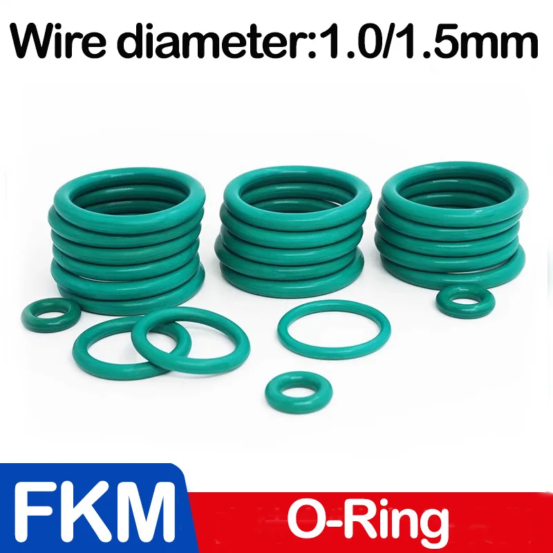 WD CS 1.0/1.5MM,Green FKM O Ring Seal Thickness Oil Gaskets Fuel Washer ...