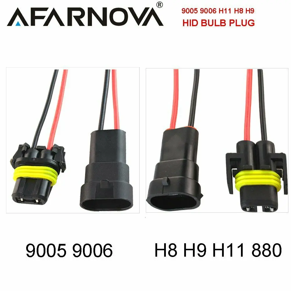 2Pcs-9005-9006-H11-H8-H9-5202-Female-Male-Connector-With-Wire ...