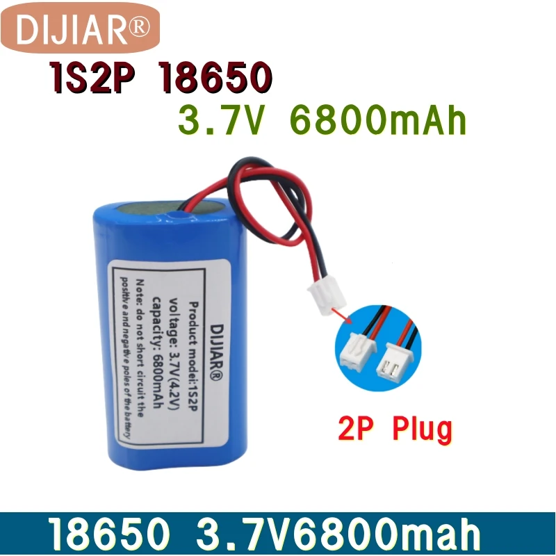 1S2P-XH-2P-rechargeable-lithium-battery-7-4V-6800mAh-18650-socket ...
