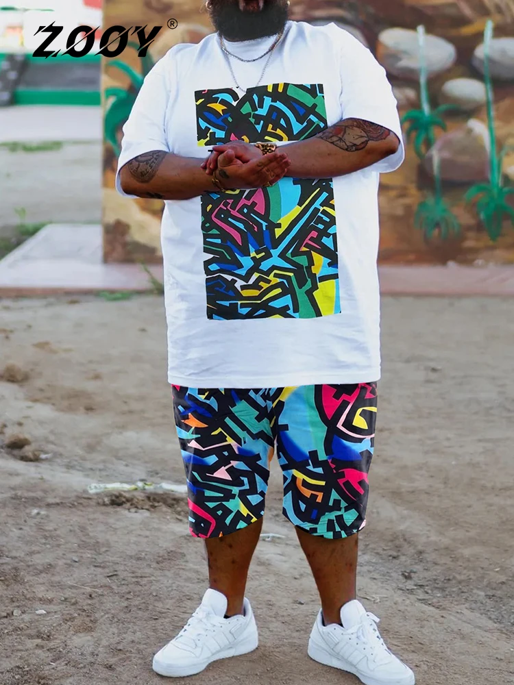 ZOOY 7XL 8XL 9XL Plus Size Vest Men Summer Fully Print Tank Oversized Sleeveless Top Men Fashion ...