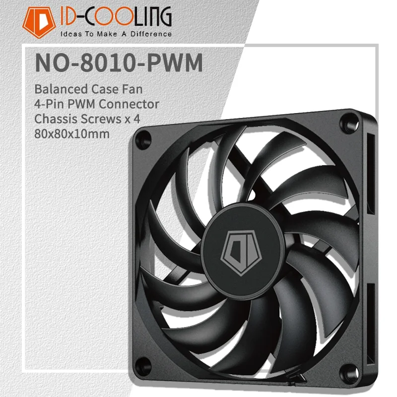 ID-COOLING NO-8010-PWM 80MM PC Fan 800-3000RPM Intelligent Temperature ...