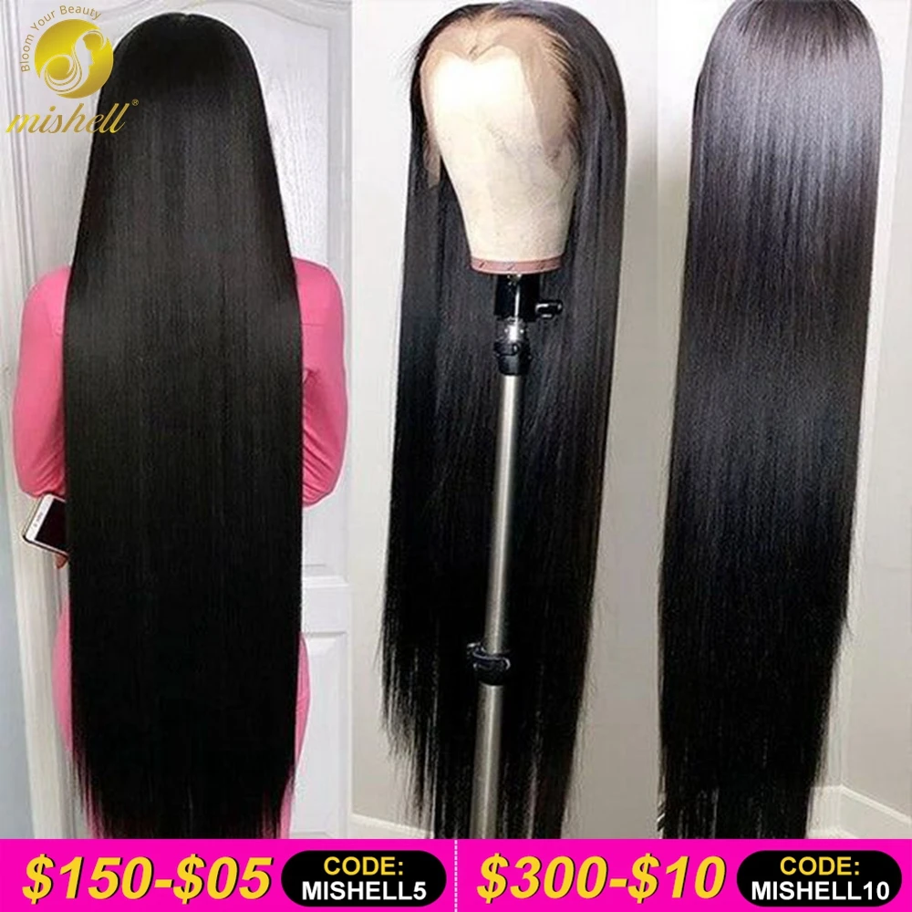 Long Straight Lace Front Human Hair Wigs 44 46 48 Inch 13x4 Frontal Pre ...