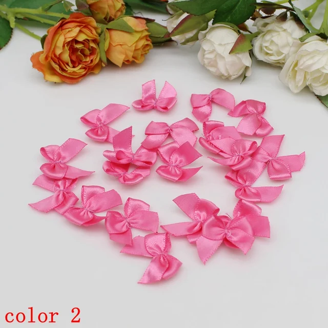 50/100pcs Mix noeud ruban Satin Ribbon Bows 25mm Hand Bow-knot Tie ...