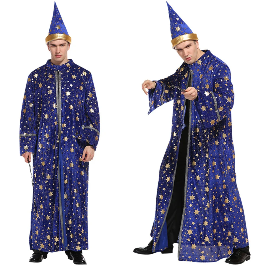 Adult wizard retro robe, unisex cape set, magical themed performance ...