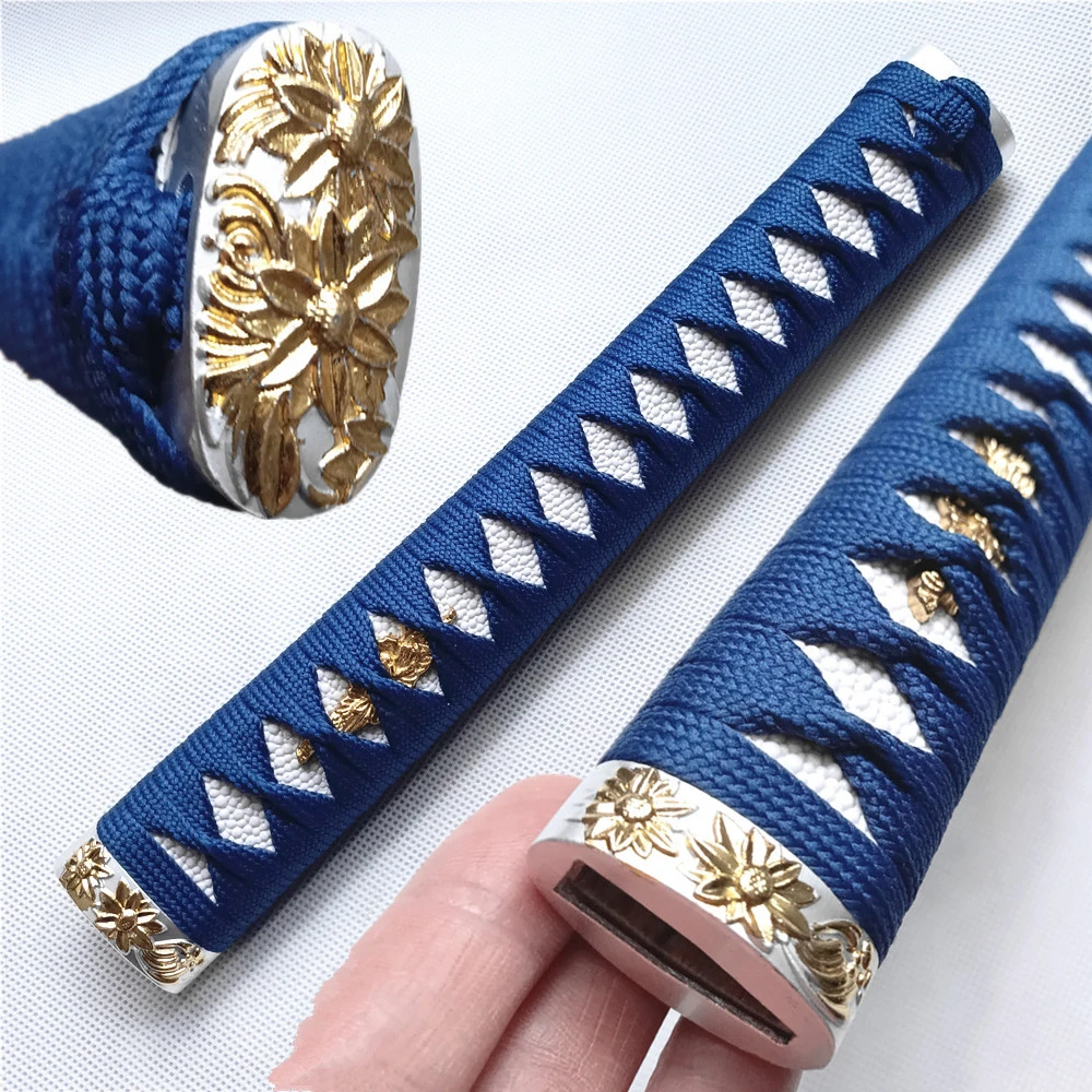 15cm,20cm,26cm,30com,35cm,40cm HandMade Blue Handle Tsuka For Japanese ...