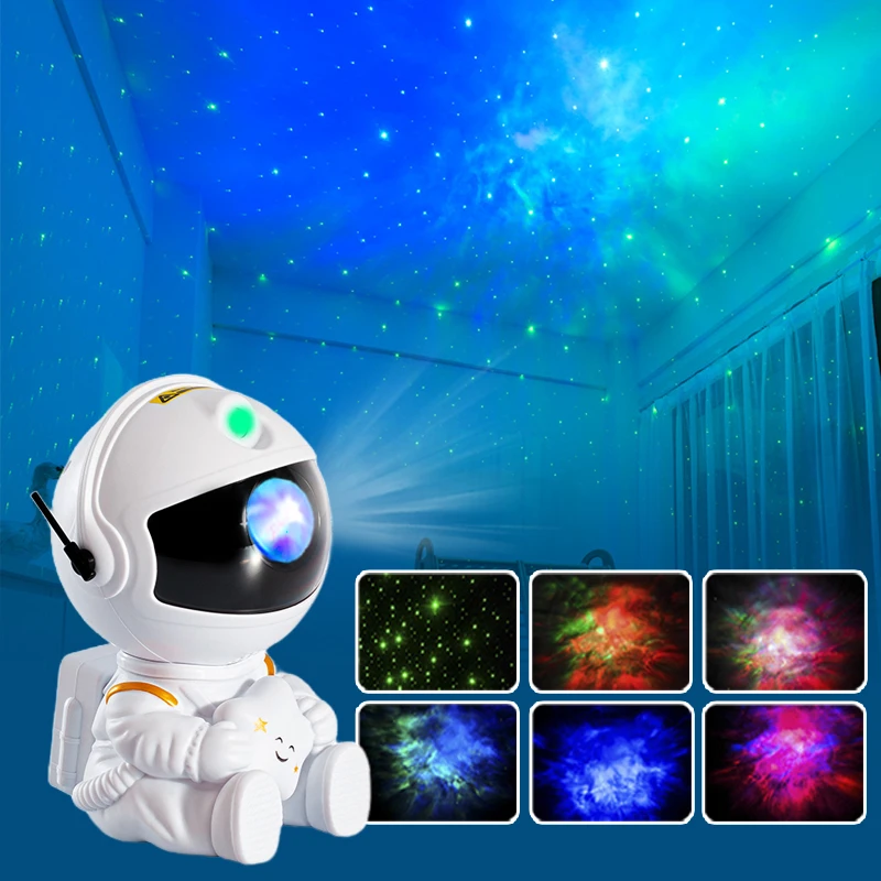 Galaxy Star Projector Night Light Starry Sky Astronaut Lamp Bedroom ...